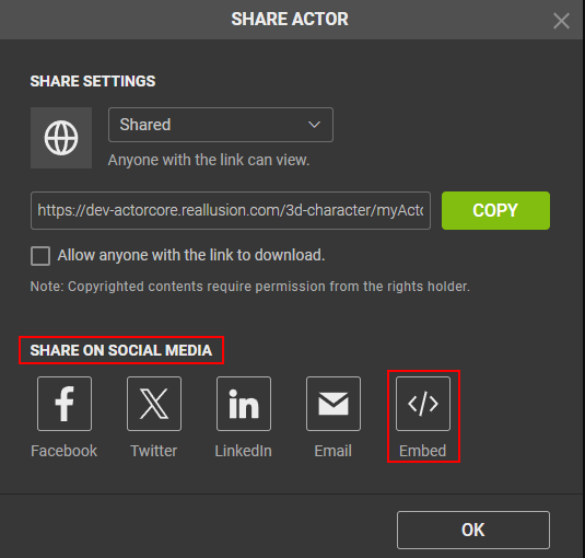 Embedding the ActorCore Viewer