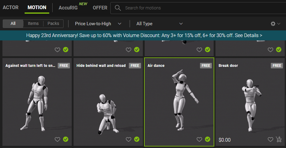 Adding Motions and poses to Actors