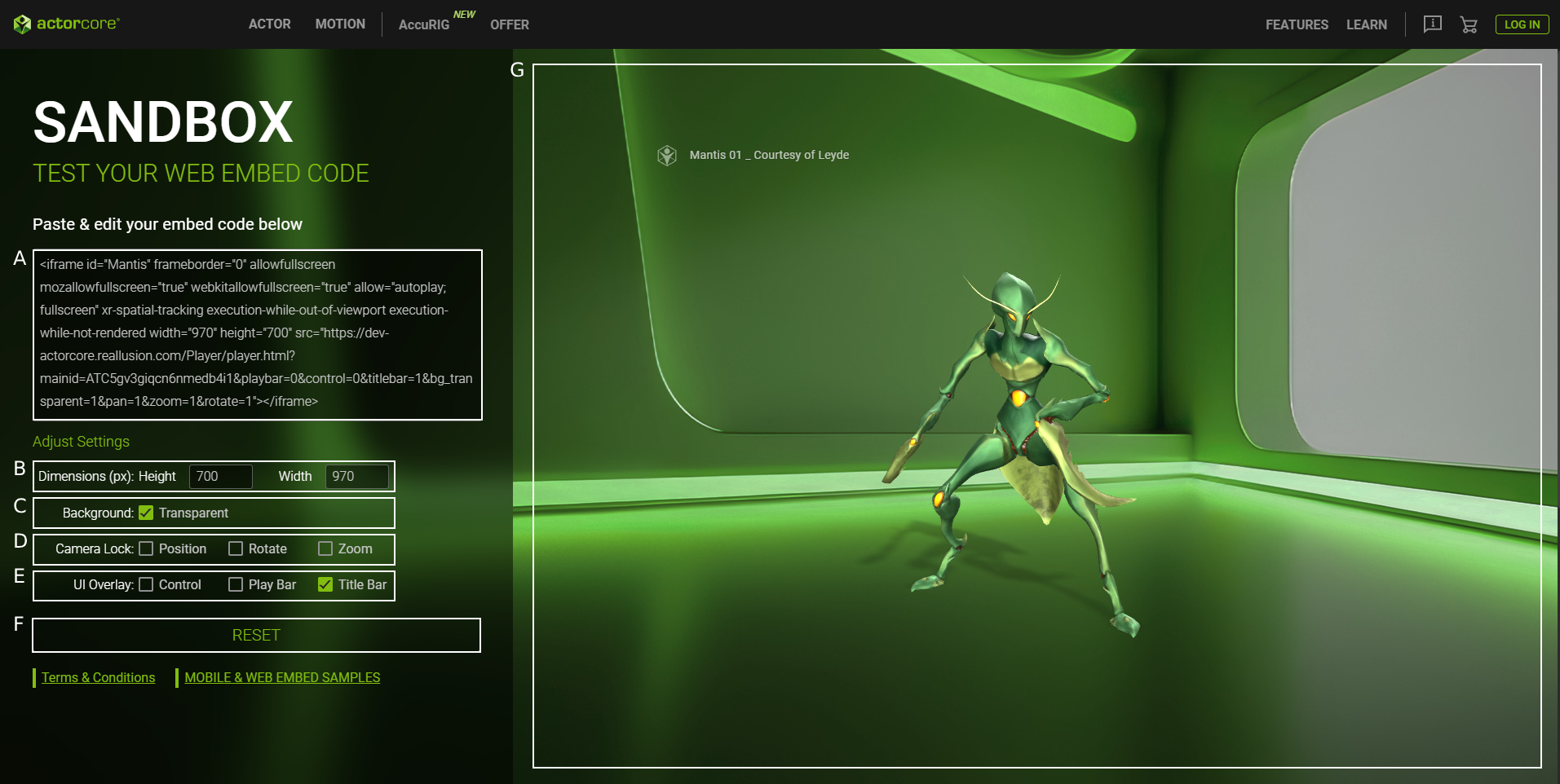 ActorCore Sandbox