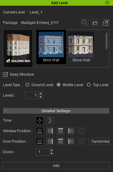 Modifying building levels