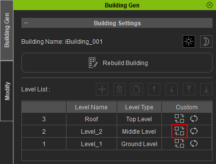 Restyling building levels