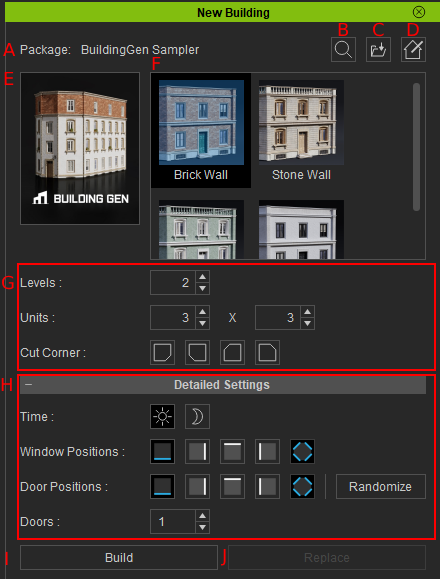 New Building panel