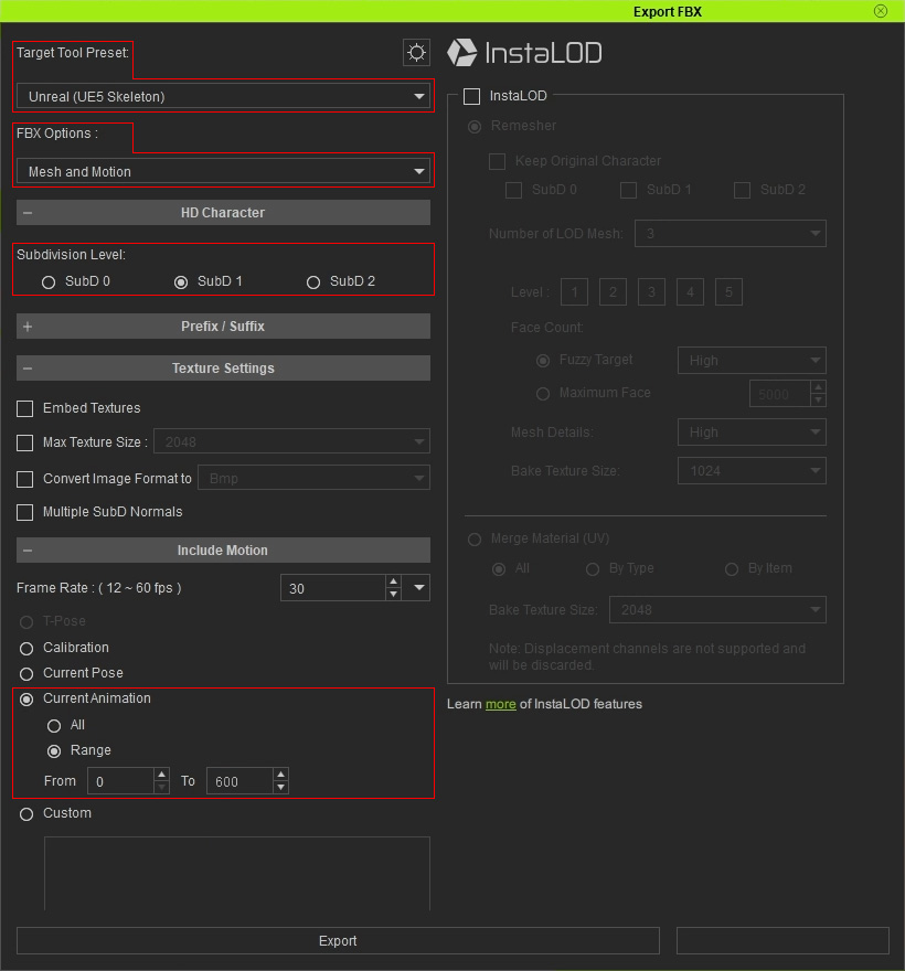 Exporting Characters from iClone or Character Creator