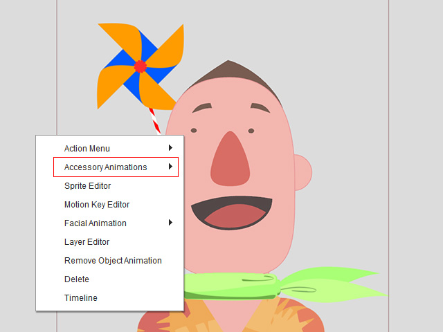 Animating Accessories with the Character Action Menu