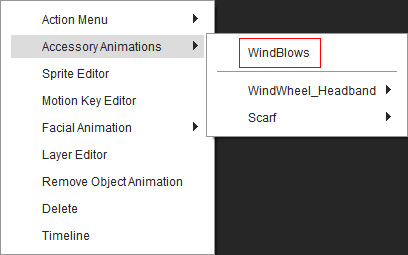 Animating Accessories with the Character Action Menu