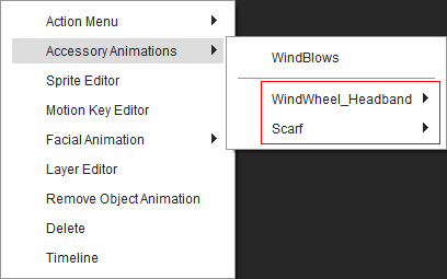 Animating Accessories with the Character Action Menu