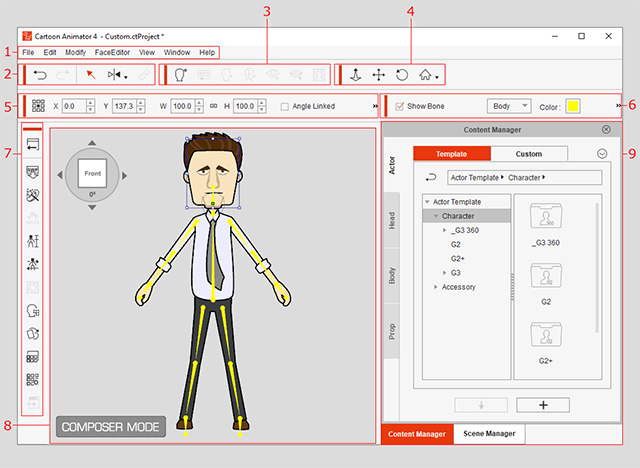 Composer User Interface Introduction – Actor