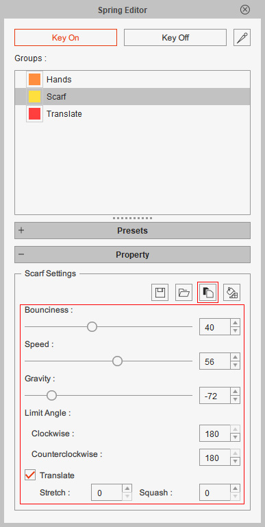 Copying and Pasting Spring Properties