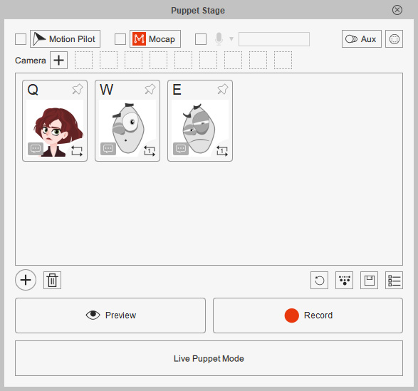 Expression, Perform and Body Motion Card for Characters
