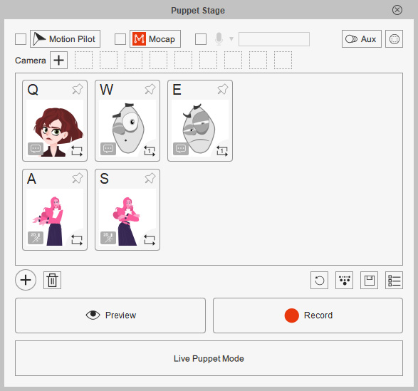 Expression, Perform and Body Motion Card for Characters