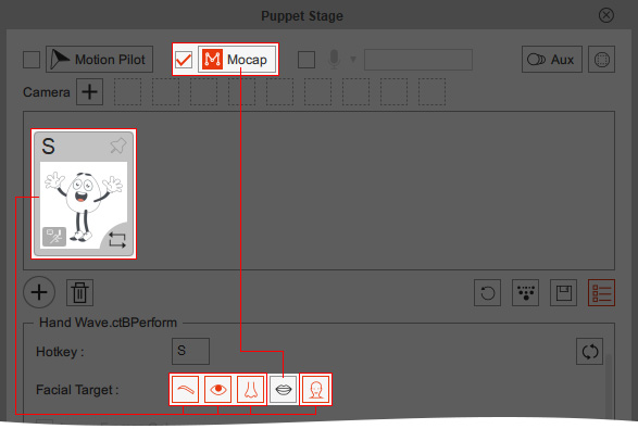 Motion Settings for Expression, Perform and Body Motion Cards