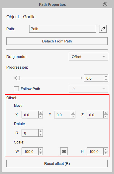 Offsetting Objects on Path