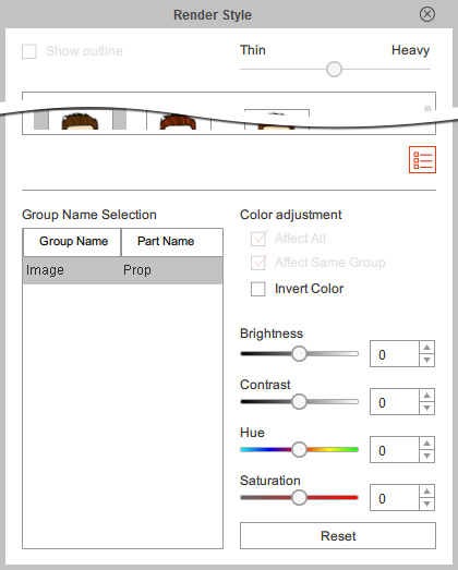 Customizing Render Styles for Bitmap-based Body Parts