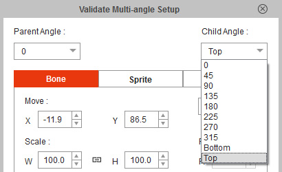 Viewing Angle Combinations of Parent-Child Body Parts
