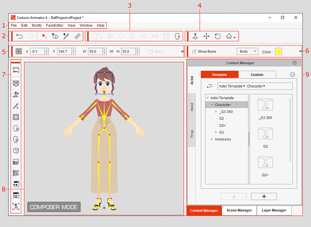 Composer User Interface Introduction – Actor