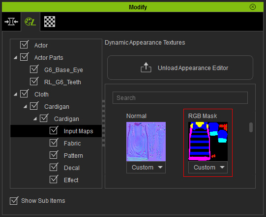 Dividing Cloth Material Areas by RGB Mask