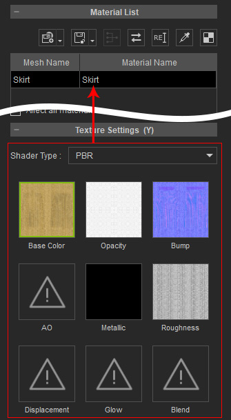 Editing Channel Textures in Materials