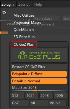 Polypainting diffuse maps of CC models