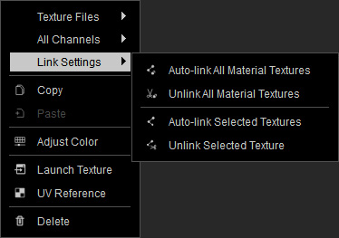 User Interface Introduction for Texture Right-click Menu