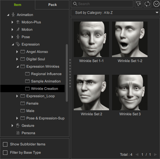 Expression Wrinkles Library in Expression