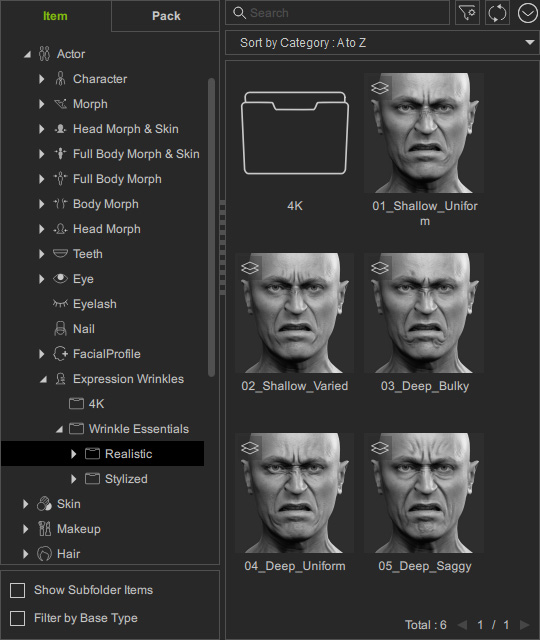 Wrinkle Essentials Library (Paid) in Expression Wrinkles