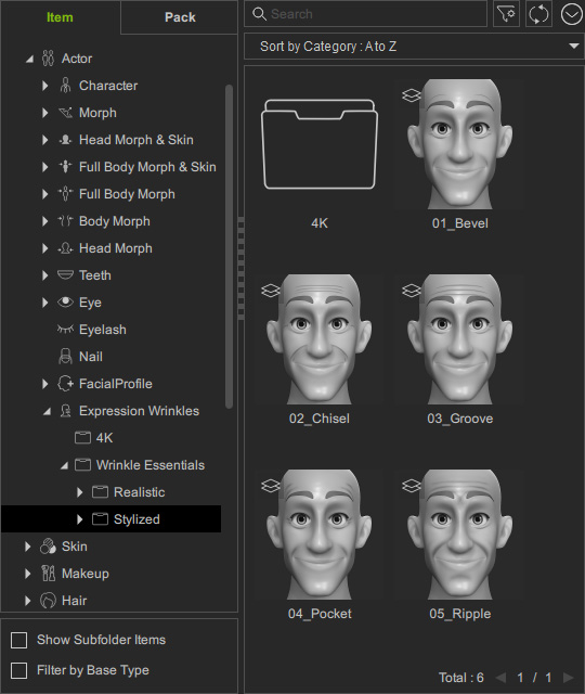 Wrinkle Essentials Library (Paid) in Expression Wrinkles