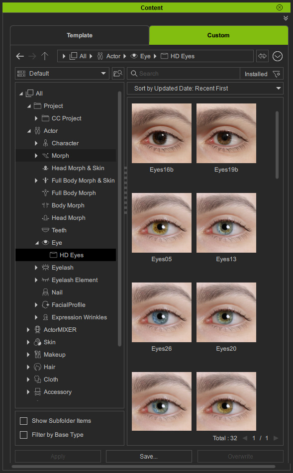 Upgrading to HD Eyes