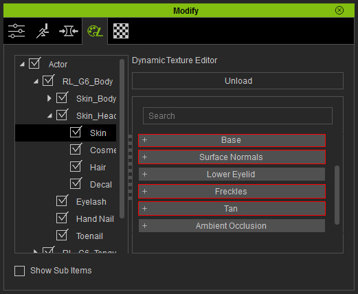 Head Skin Texture Layers