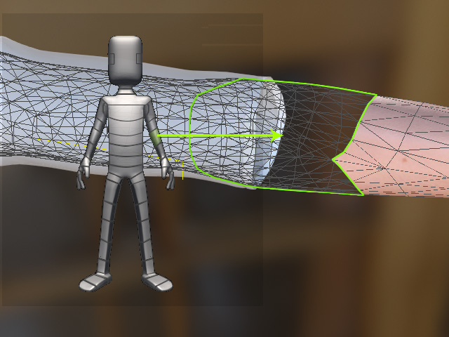 Hiding Body Meshes by Faces