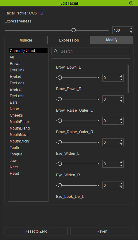 Setting Facial Expressions with Expressions Presets