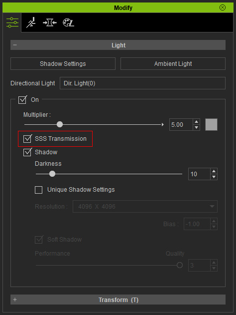 SSS Light for Character