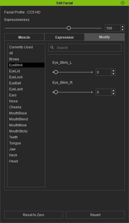 Setting Facial Expressions with Expressions Presets