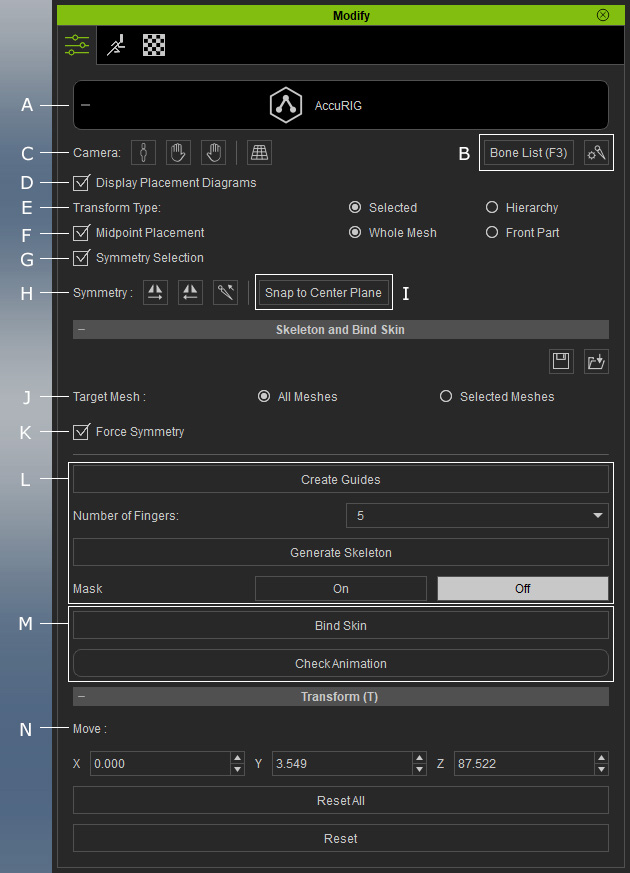 User Interface Introduction for AccuRIG