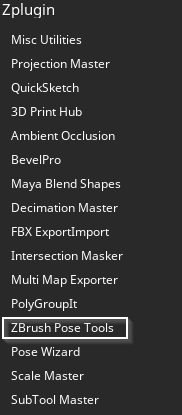 Installing ZBrush Pose Tools