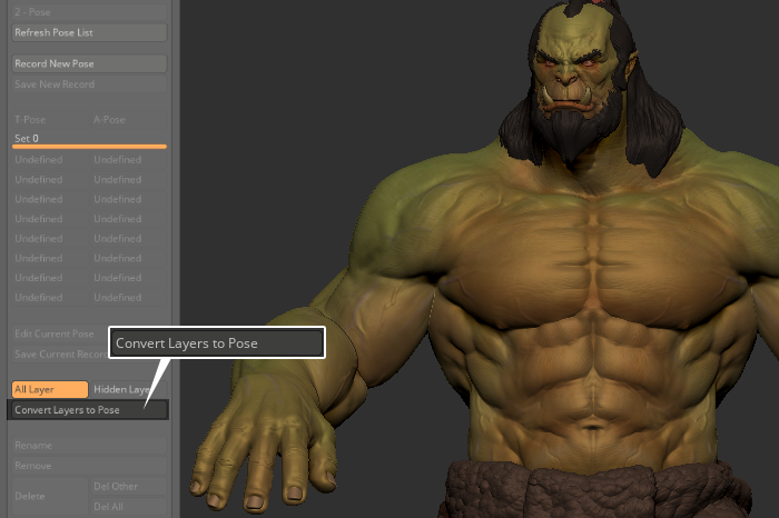 Recording New Poses in ZBrush