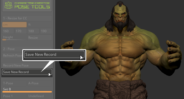 Recording New Poses in ZBrush