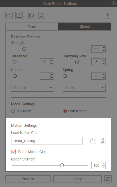 Blending Motion Clip to Create Custom Auto Motion