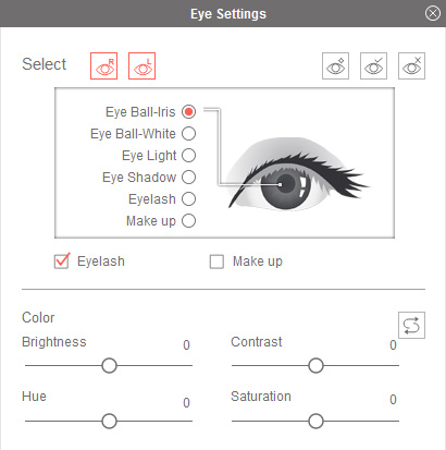 Eyeball Iris Color and Eyeball Whites