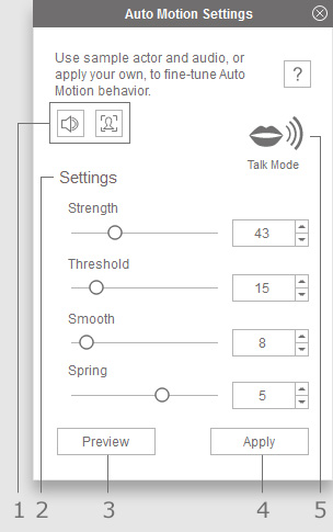 Introducing the Auto Motion Setting Panel