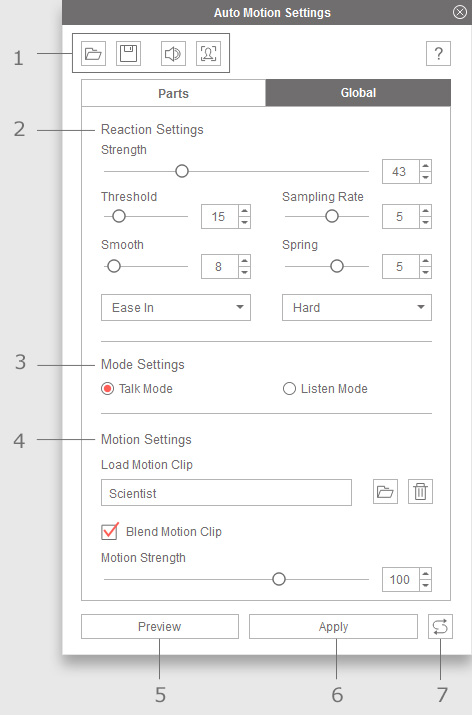 Introducing the Auto Motion Setting Panel
