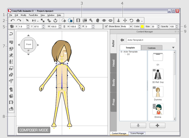 Composer User Interface Introduction – Actor