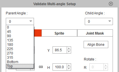 Viewing Angle Combinations of Parent-Child Body Parts