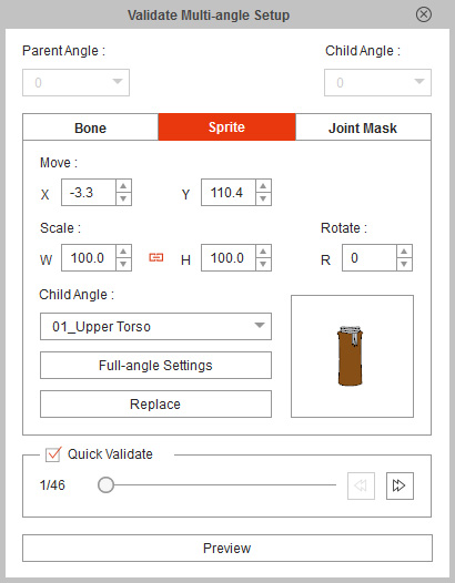 Using Sprite-Angle Panel