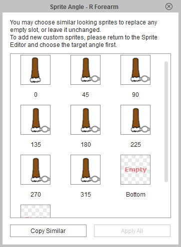 Using Sprite-Angle Panel