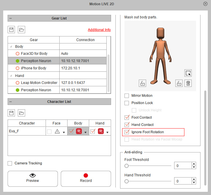 Ignoring Foot Rotation