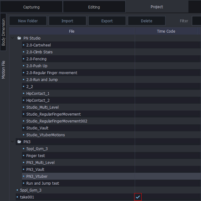 Timecode Settings for FBX File