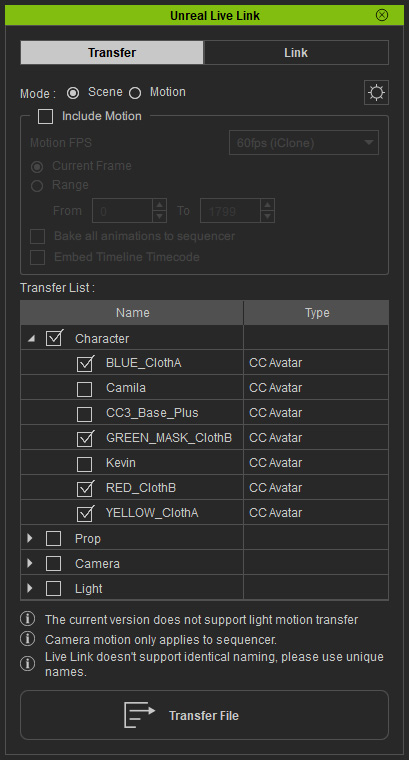 Using Unreal Live Link to Transfer Timecoded Animation