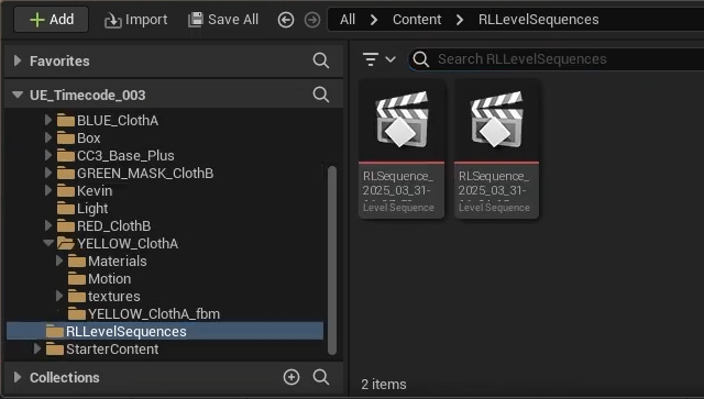 Using Unreal Live Link to Transfer Timecoded Animation