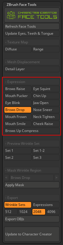 Enhancing Facial Wrinkles using ZBrush Polypaint