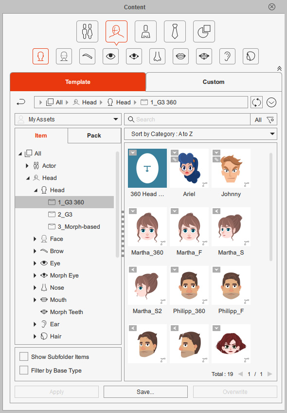 Applying 360 Head from Content Manager